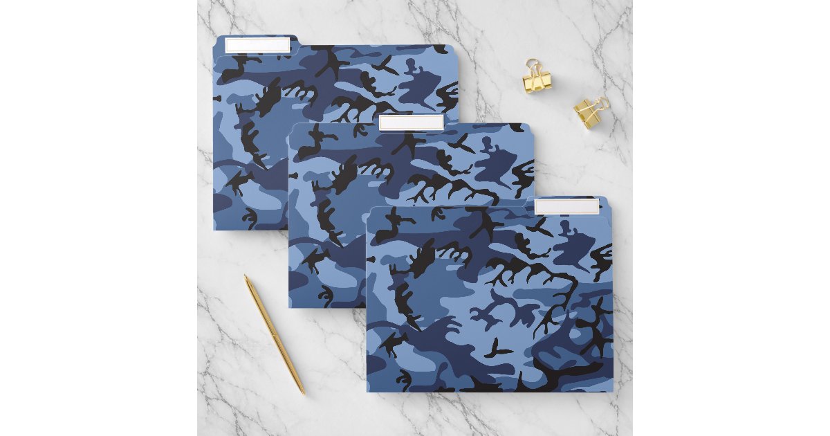 Navy Blue Camouflage, Military, Army File Folder | Zazzle