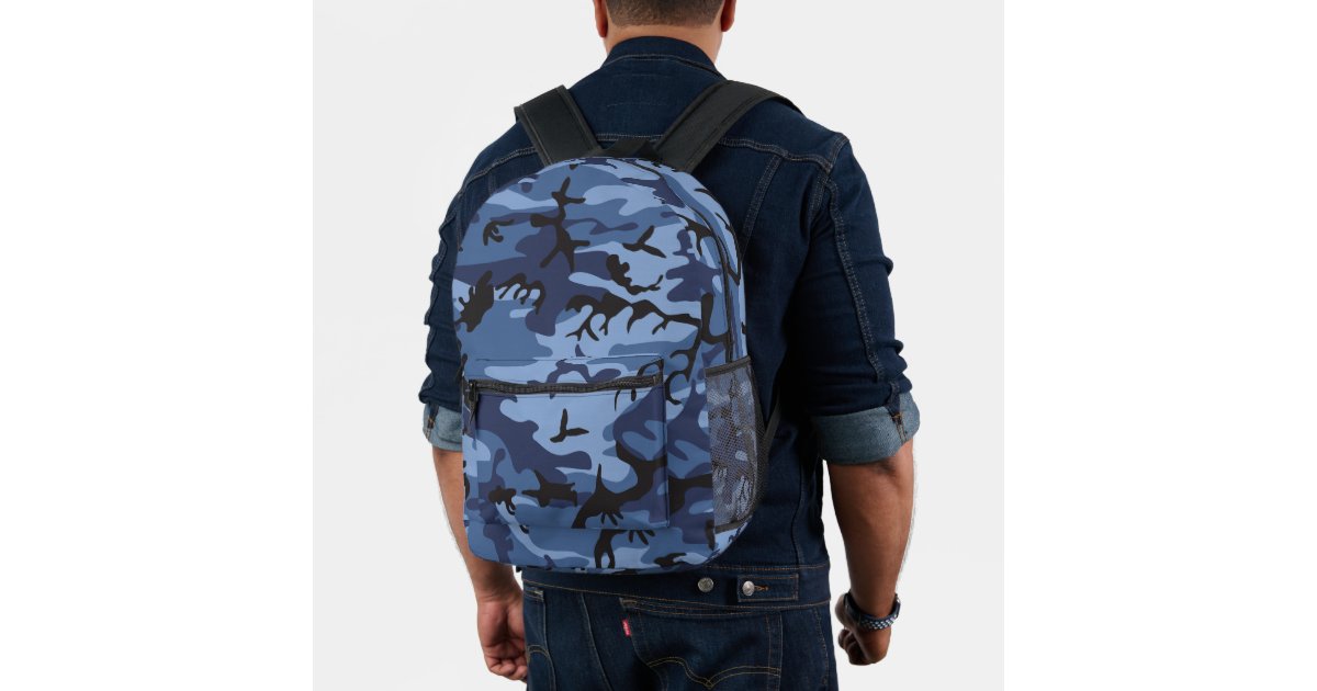 Navy Blue Camouflage, Military, Army Printed Backpack | Zazzle