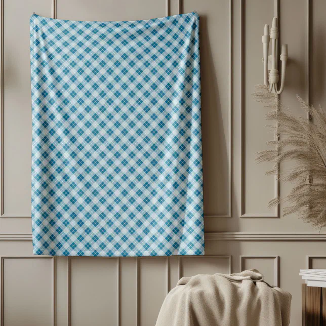 Navy Blue Checked Blanket for Stylish Home Accent | Zazzle