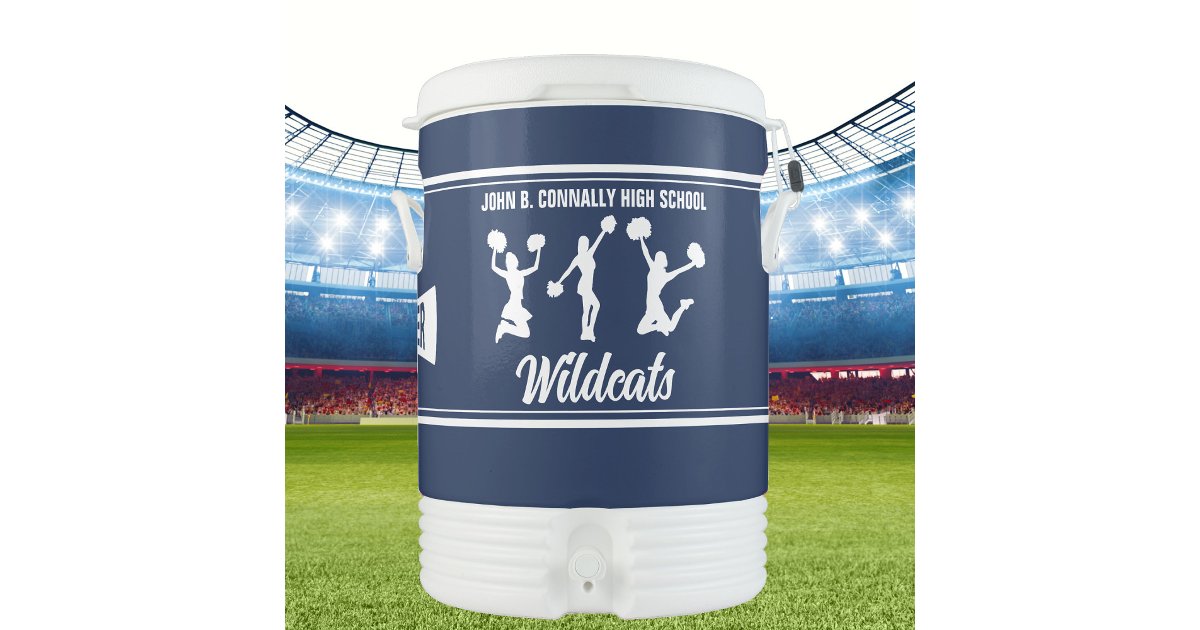 Navy Blue Cheerleading Squad Customizable Beverage Cooler | Zazzle