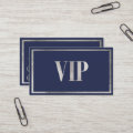 Navy blue chic luxury silver VIP card club member | Zazzle