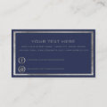 Navy blue chic luxury silver VIP card club member | Zazzle