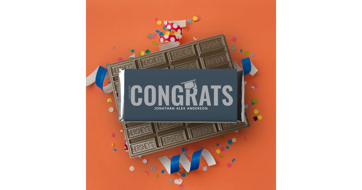 Navy Blue Chocolate Bar Graduation Favor | Zazzle