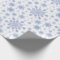 Navy Blue Christmas Snowflakes on Winter White Wrapping Paper | Zazzle