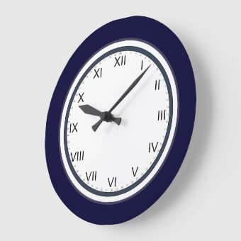 navy blue classic clock | Zazzle
