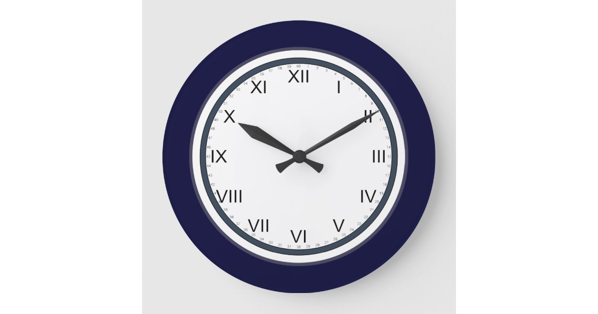 navy blue classic clock | Zazzle