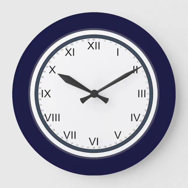navy blue classic clock | Zazzle
