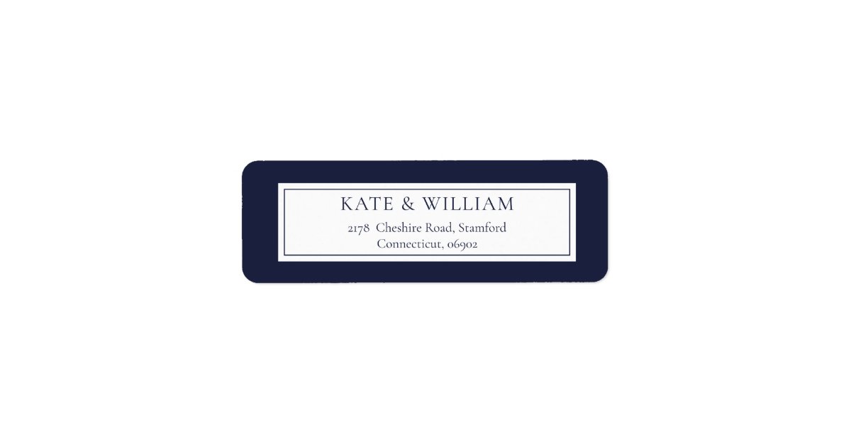 Navy Blue Classic Modern Return Address Label | Zazzle