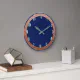 Navy Blue Clock With Marble Numbers | Zazzle