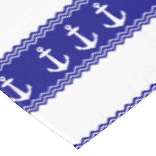 Navy Blue Coastal Pattern Anchors Tablecloth | Zazzle