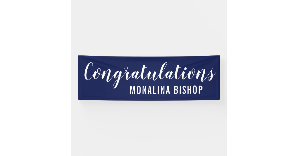 Navy Blue | Congratulations | Graduate Banner | Zazzle