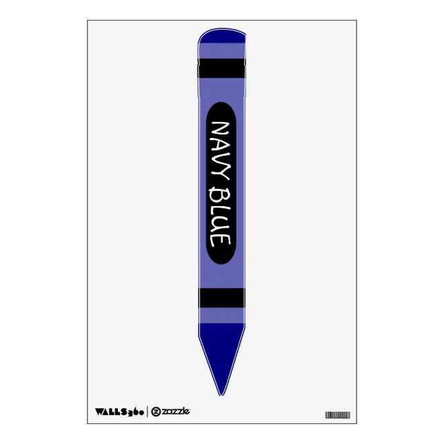 Navy Blue Crayon Wall Sticker | Zazzle