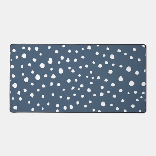 Navy Blue Dalmatian Spots, Dalmatian Dots, Dotted Desk Mat | Zazzle