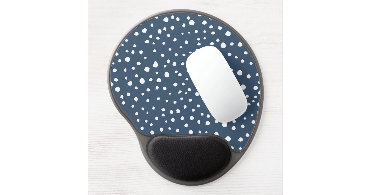 Navy Blue Dalmatian Spots, Dalmatian Dots, Dotted Gel Mouse Pad | Zazzle