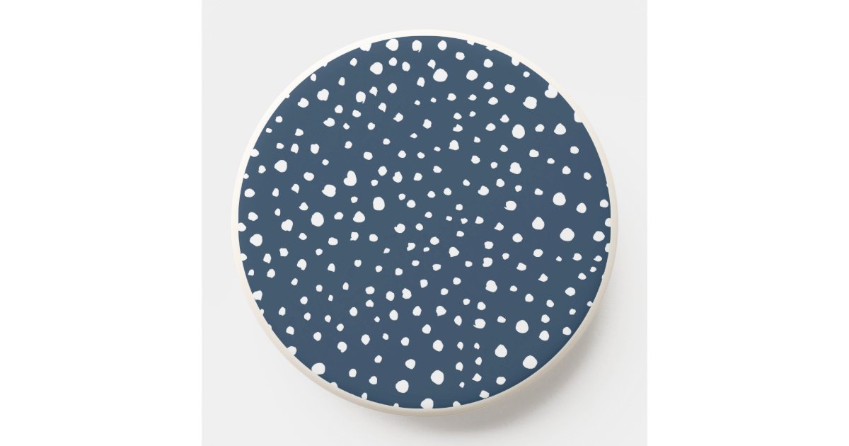 Navy Blue Dalmatian Spots, Dalmatian Dots, Dotted PopSocket | Zazzle