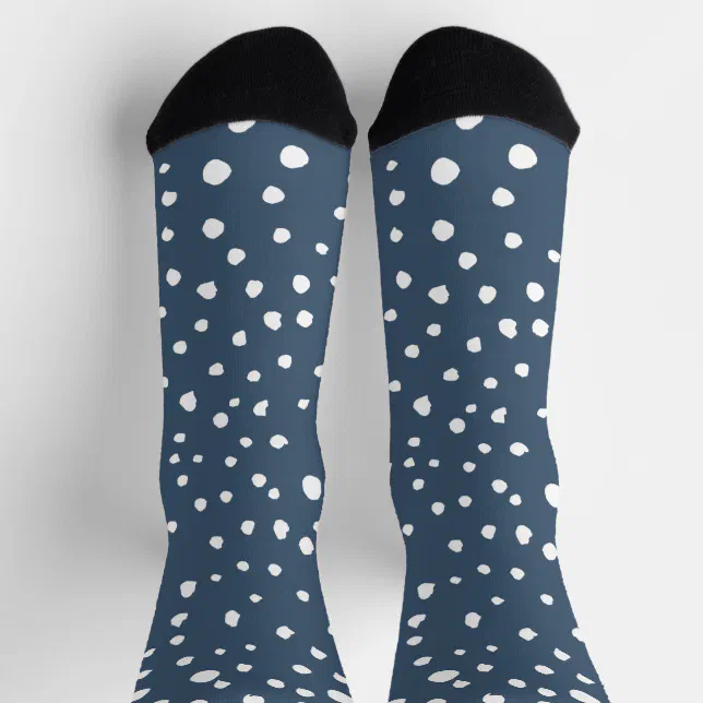 Navy Blue Dalmatian Spots, Dalmatian Dots, Dotted Socks | Zazzle