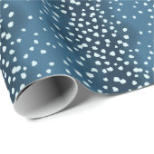 Navy Blue Deer Fawn Spots Wrapping Paper | Zazzle