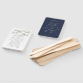 Navy blue elegant modern botanical script wedding hand fan | Zazzle