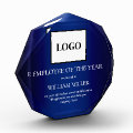 Navy Blue Employee Appreciation Add Logo Custom Acrylic Award | Zazzle