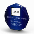 Navy Blue Employee Appreciation Add Logo Custom Acrylic Award | Zazzle
