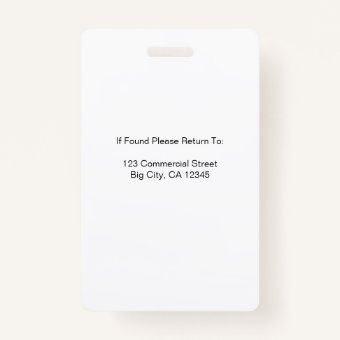 Navy Blue Employee Name Logo Photo Corporate Work Badge | Zazzle