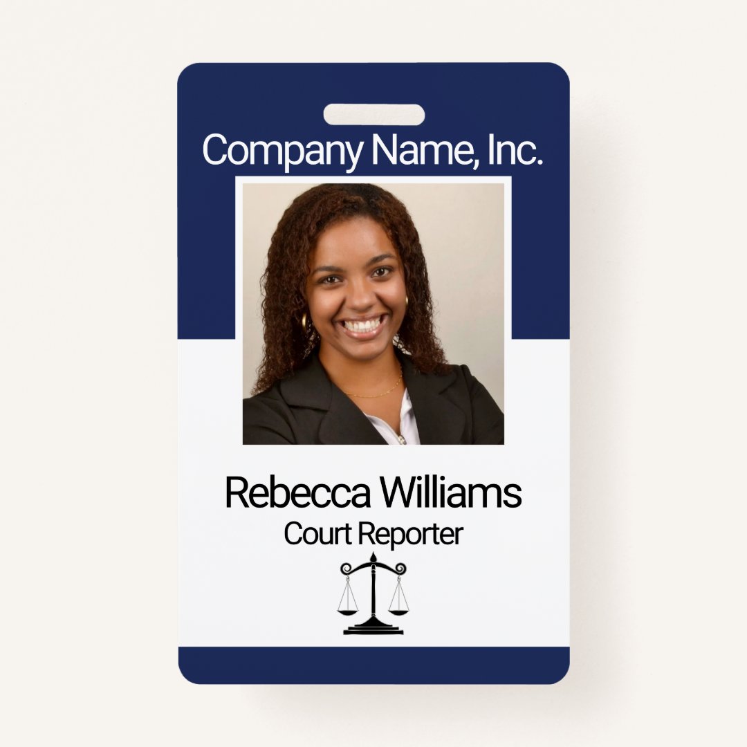 Navy Blue - Employee Picture Badge | Zazzle