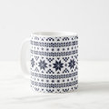 Navy Blue Fair Isle Pattern Coffee Mug | Zazzle