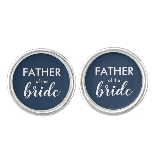 Navy Blue Father Of The Bride Cufflinks | Zazzle
