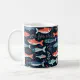 Navy Blue Fish Illustration Coffee Mug | Zazzle