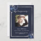 Navy blue florals silver photo funeral program | Zazzle