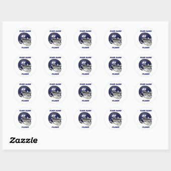 Navy Blue Football Helmet Sticker | Zazzle
