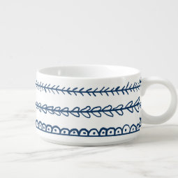 Navy Blue Fun Doodles Wedding Bowl | Zazzle