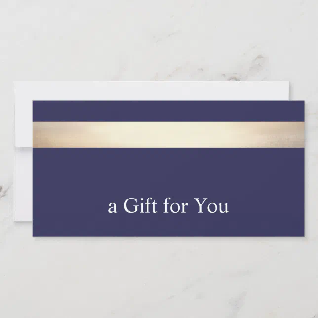 Navy Blue Gift Certificate Thank You Card | Zazzle