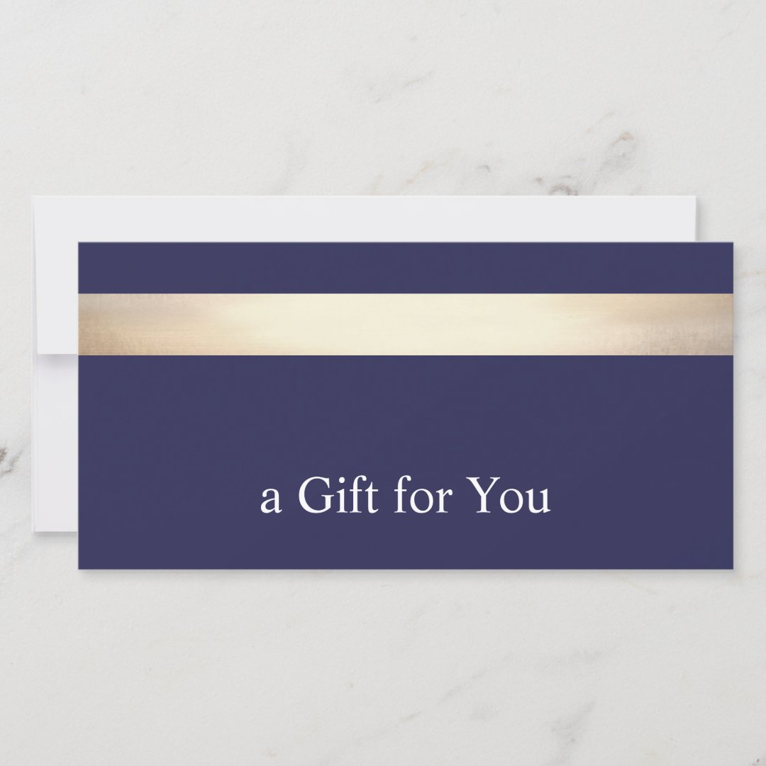 Navy Blue Gift Certificate Thank You Card | Zazzle