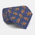 Navy Blue Gingerbread Man Polka Dot Christmas Neck Tie | Zazzle