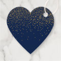 Navy Blue & Glam Gold Confetti Wedding Favor Tags | Zazzle