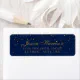 Navy Blue & Glam Gold Confetti Wedding Label | Zazzle