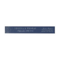 Navy Blue & Glam Silver Confetti Wedding Wrap Around Label | Zazzle