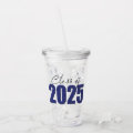 Navy Blue Glitter Class of 2025 Acrylic Tumbler | Zazzle