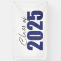 Navy Blue Glitter Class of 2025 Banner | Zazzle
