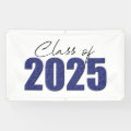 Navy Blue Glitter Class of 2025 Banner | Zazzle