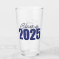 Navy Blue Glitter Class of 2025 Glass | Zazzle