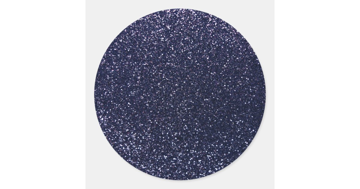 Navy blue glitter classic round sticker | Zazzle