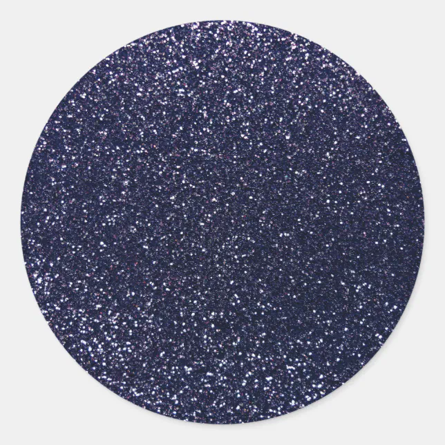 Navy blue glitter classic round sticker | Zazzle