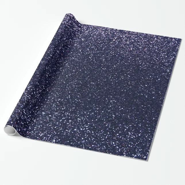 Navy blue glitter wrapping paper | Zazzle