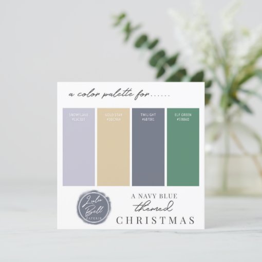 Navy Blue Gold & Green Color Palette Card | Zazzle