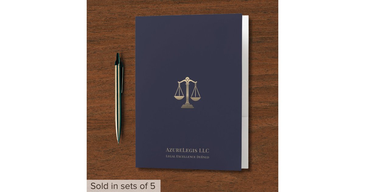 Navy Blue Gold Justice Scale Document Folder | Zazzle