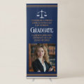 Navy Blue Gold Law School Photo Graduation Party Retractable Banner ...