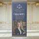 Navy Blue Gold Law School Photo Graduation Party Retractable Banner ...