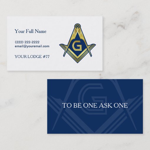 Navy Blue Gold Masonic Business Cards | Freemason | Zazzle